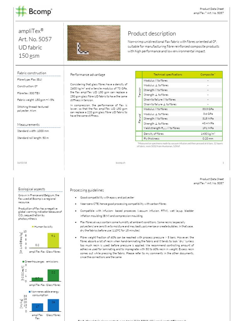 Bcomp-ampliTex_5057 | PDF | Composite Material | Fiberglass