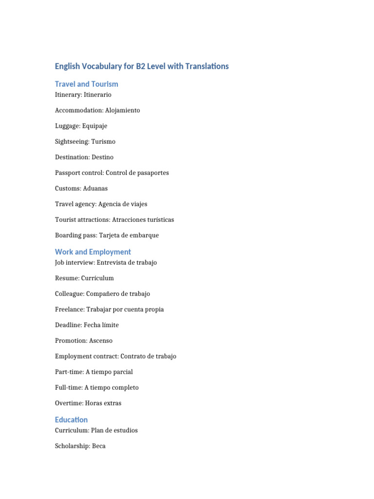 B2 English Vocabulary | PDF | Service Industries | Health Care