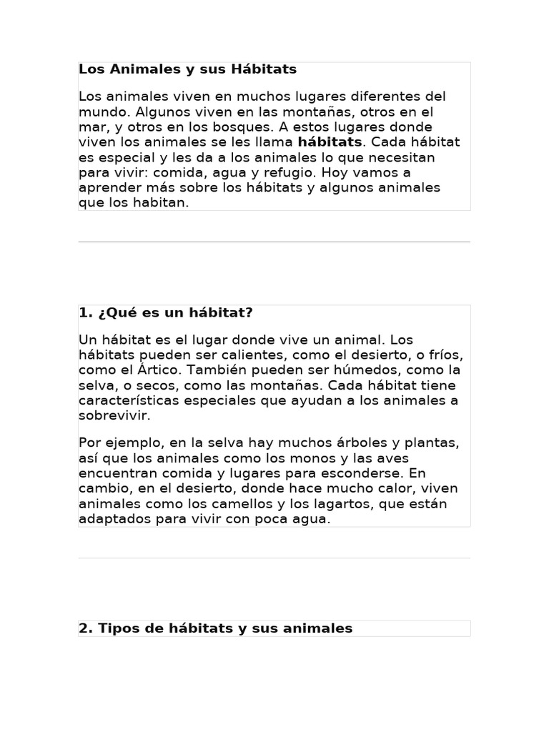 Comprensión Lectora 2º | PDF | Habitat | Desierto