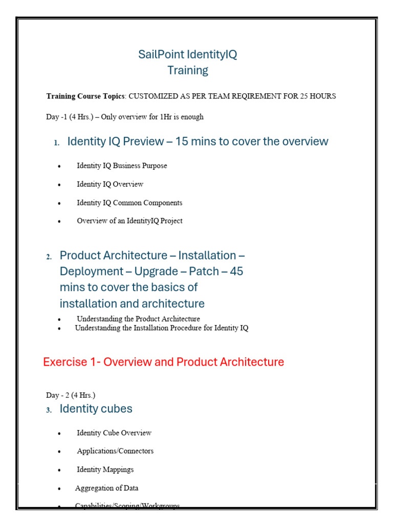 SailPoint IdentityIQ Training | PDF | Information Technology Management ...