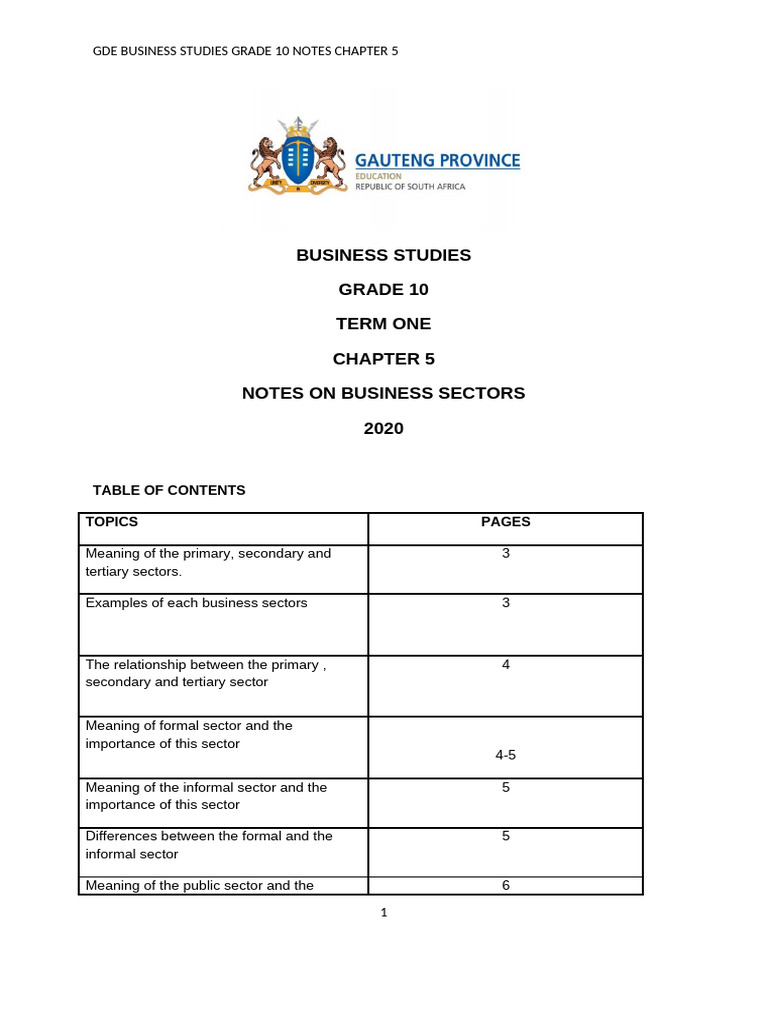 Grade 10 Business Sectors Overview | PDF | Nonprofit Organization ...