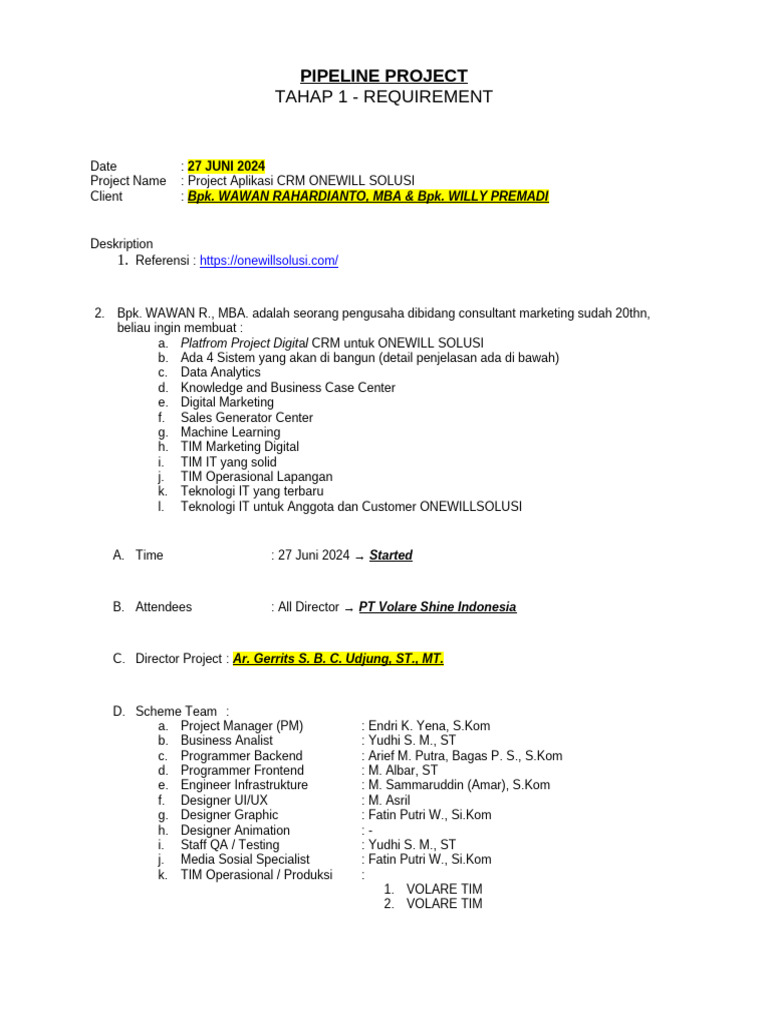 Contoh PIPELINE PROJECT Tahap 1 | PDF
