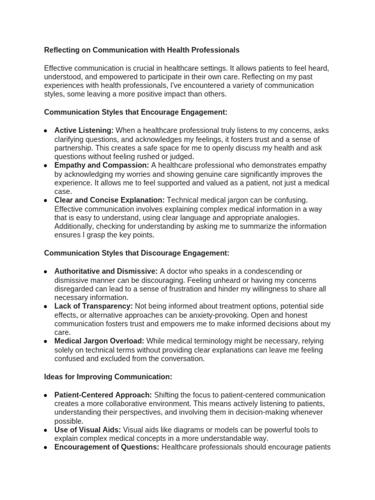 Patient-Centered Communication Tips | PDF | Communication | Jargon