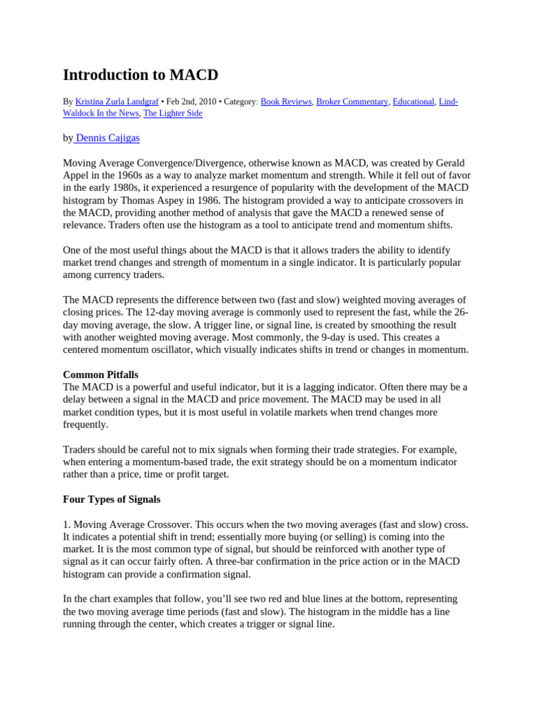 Introduction to MACD | PDF | Investing | Private Sector