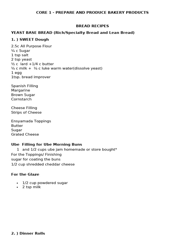 Bread-And-Pastry NC Ii-Recipes | PDF | Cakes | Icing (Food)