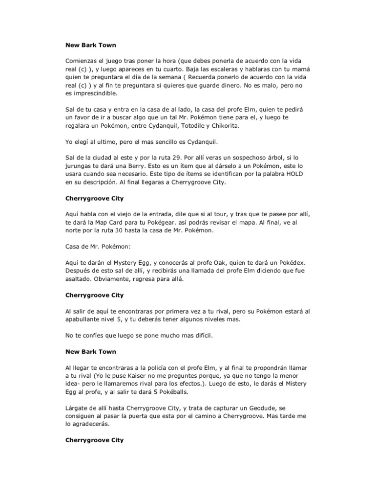 Guia de Pokemon Oro | PDF | Pokémon | Elementos de ficción