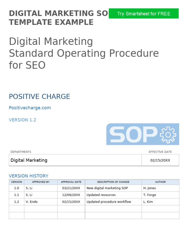 IC Digital Marketing SOP Template Example WORD | PDF | Search Engine ...
