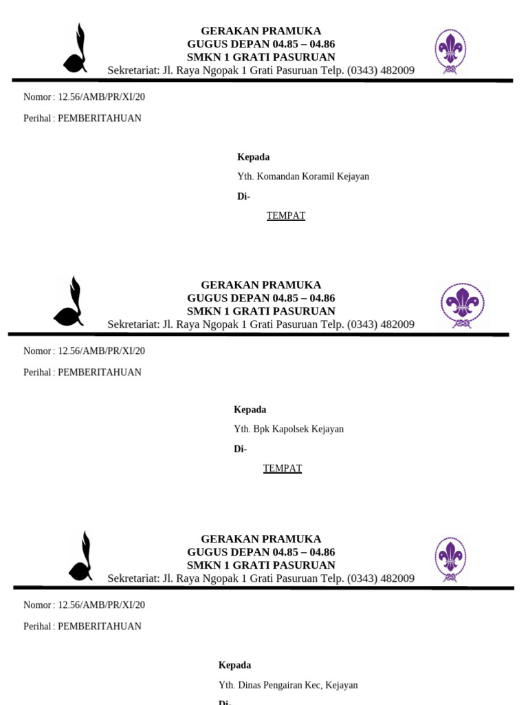 Format Amplop Surat | PDF