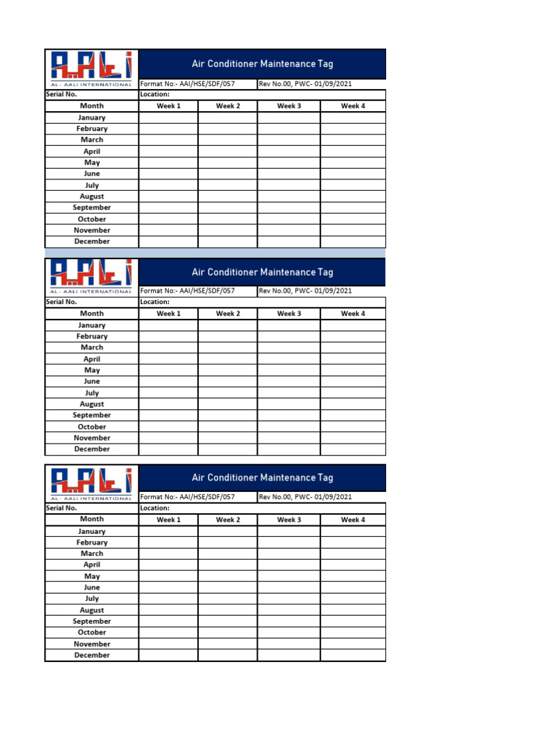 Air Conditioner Maintenance Tag - PWC | PDF