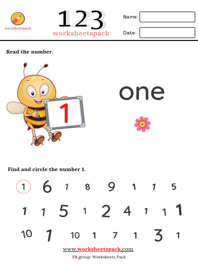 Number Recognition Worksheets 1-10 | PDF