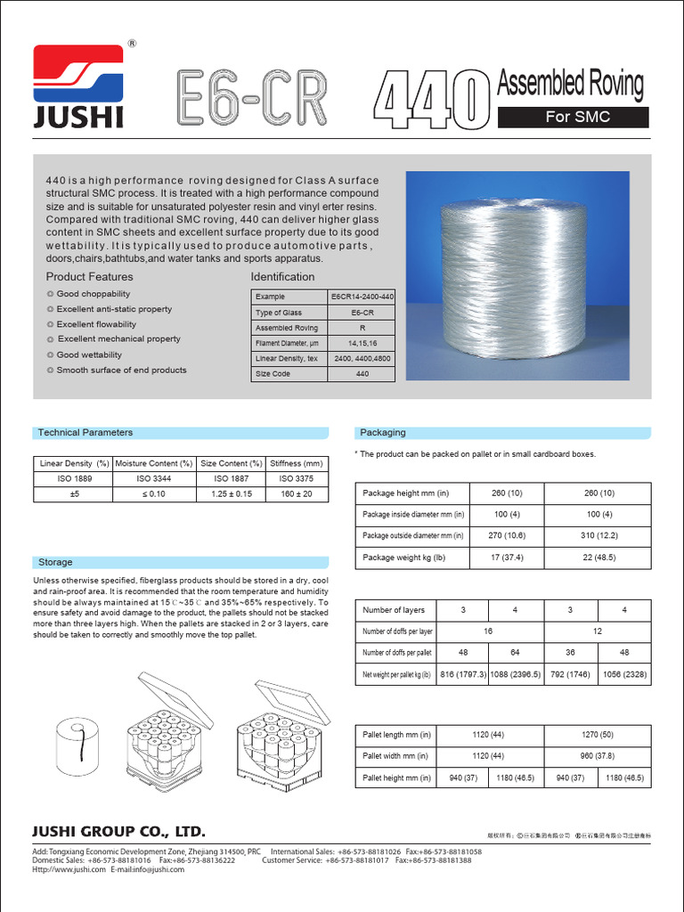 Jushi China 440-E-E6CR SMC | PDF | Fiberglass | Building Materials