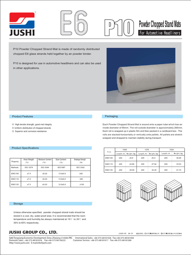Jushi CSM p10 (CSM - 020 - 01) | PDF | Materials | Industrial Processes