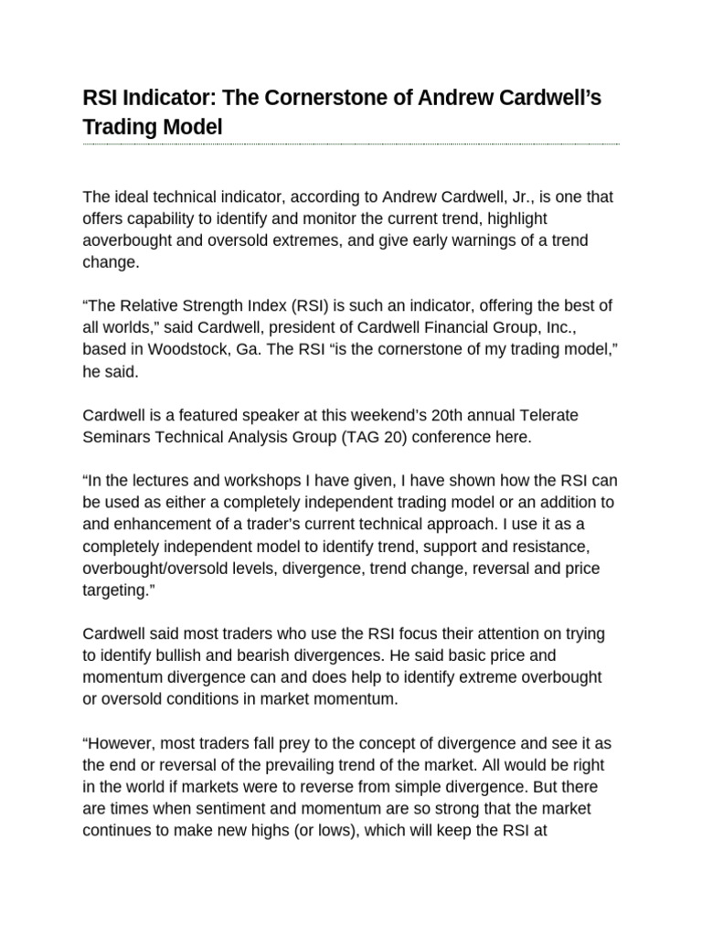 Rsi Indicator Pdf Economies Private Sector
