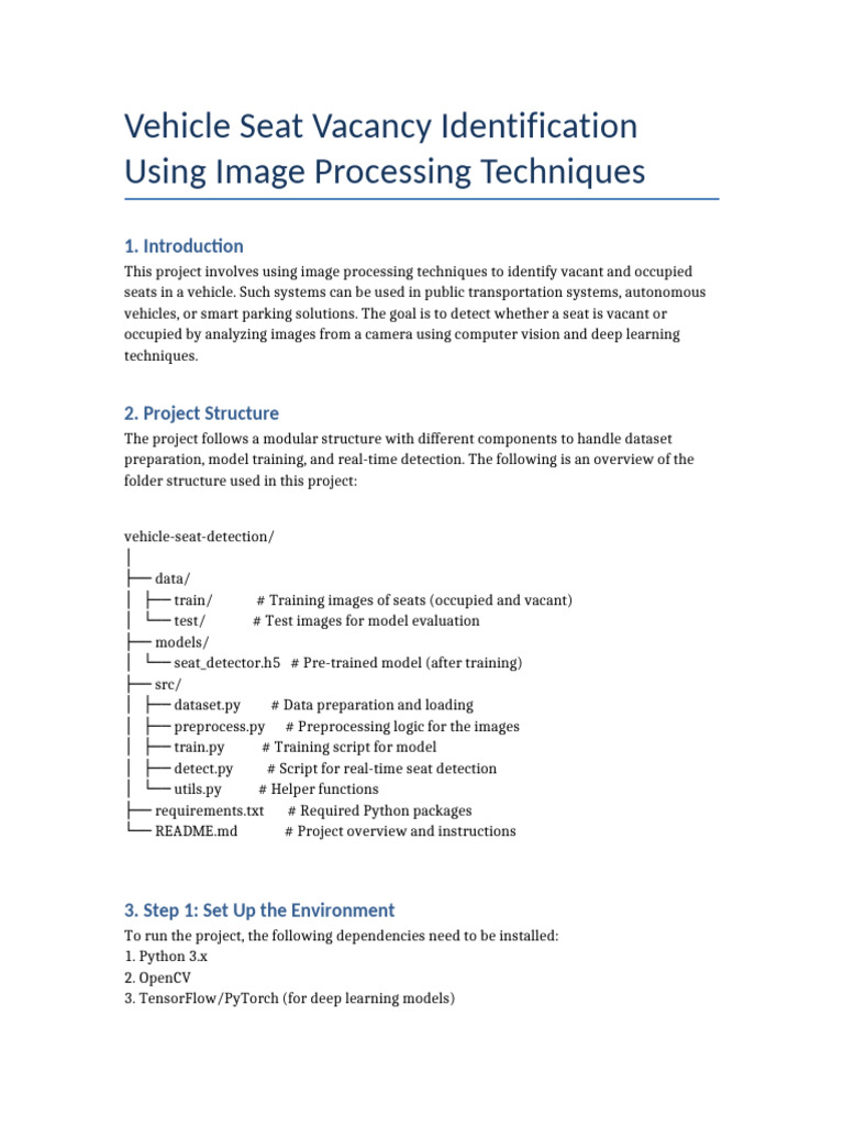 Vehicle Seat Vacancy Identification | PDF | Artificial Intelligence ...