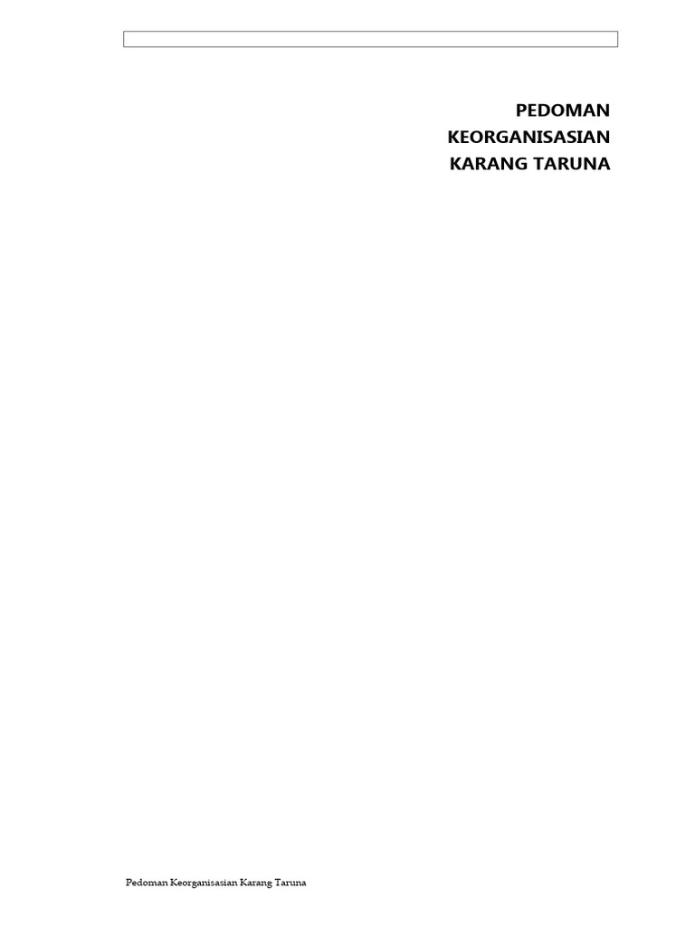Pedoman Keorganisasian Karang Taruna a4 - Edit | PDF