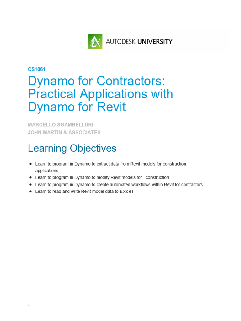 Handout 10612 CS10612 DYNAMO CONTRACTORS MARCELLO SGAMBELLURI HANDOUT ...