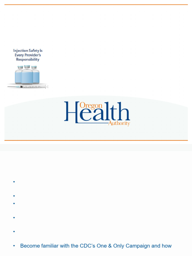 Safe Injection Practices Overview Toolkit | PDF | Injection (Medicine ...