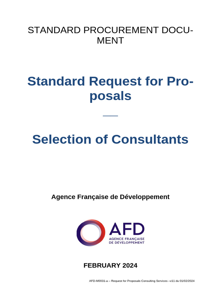 Standard RFP for Consulting Services | PDF | Request For Proposal ...