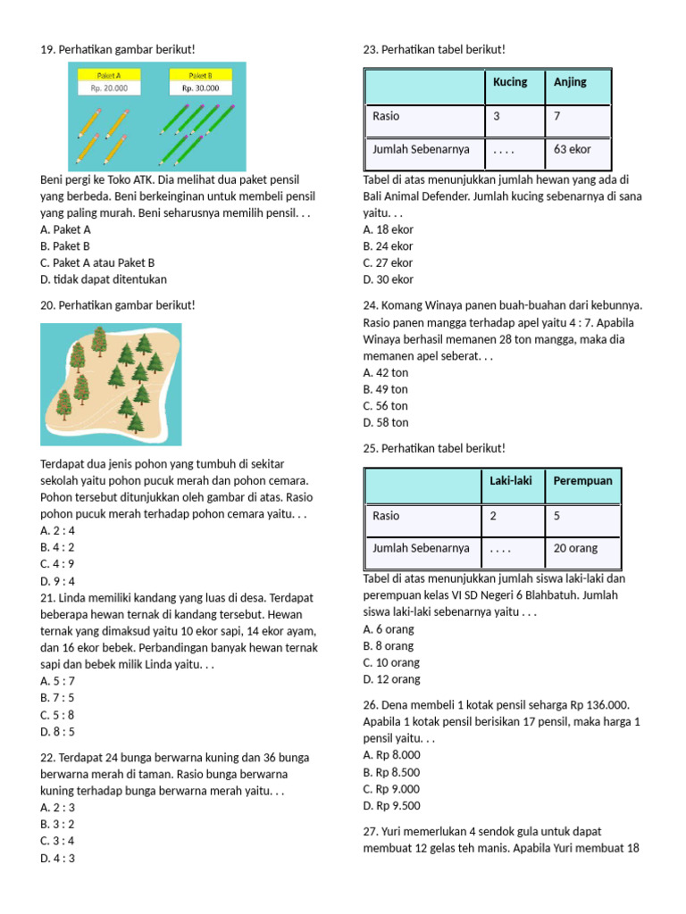 Latihan Sas Matematika Kelas 6 SD Kumer | PDF