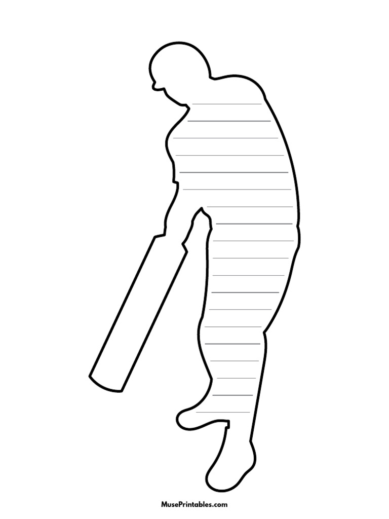 Cricket Player Shaped Writing Templates Watermarked | PDF