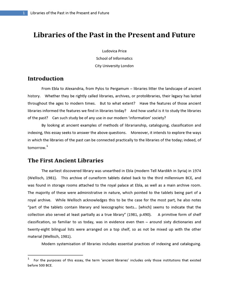 Libraries of The Past in The Present and Future 14unp4c | PDF ...