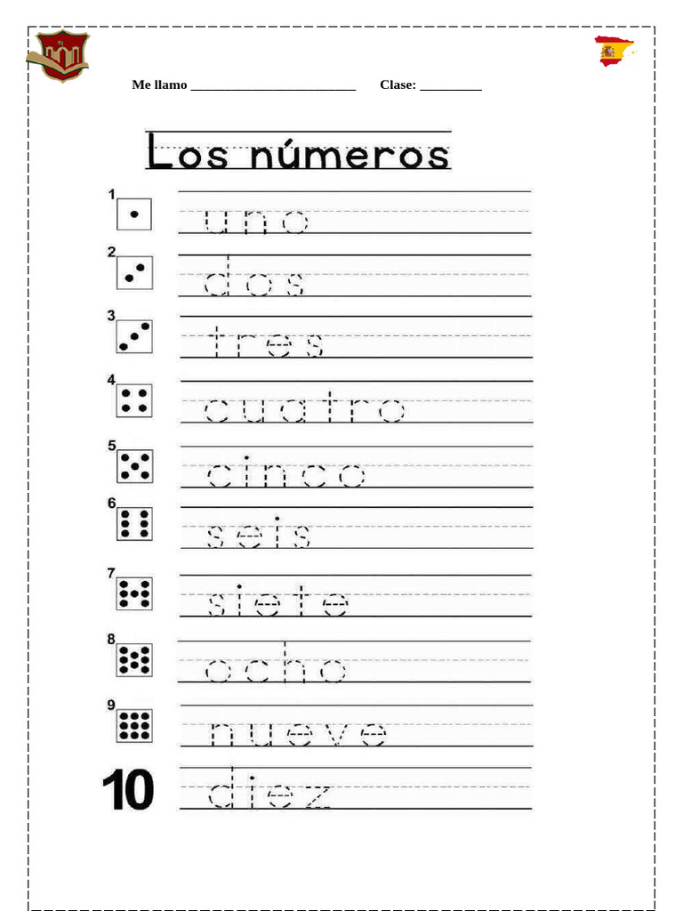 Copia de Números del 1 al 10 | PDF