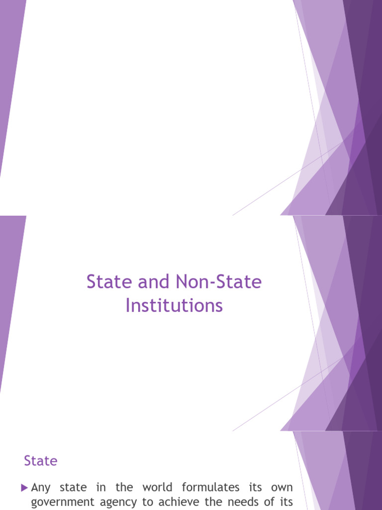 State and Non-State Institutions Overview | PDF | Banks | Money