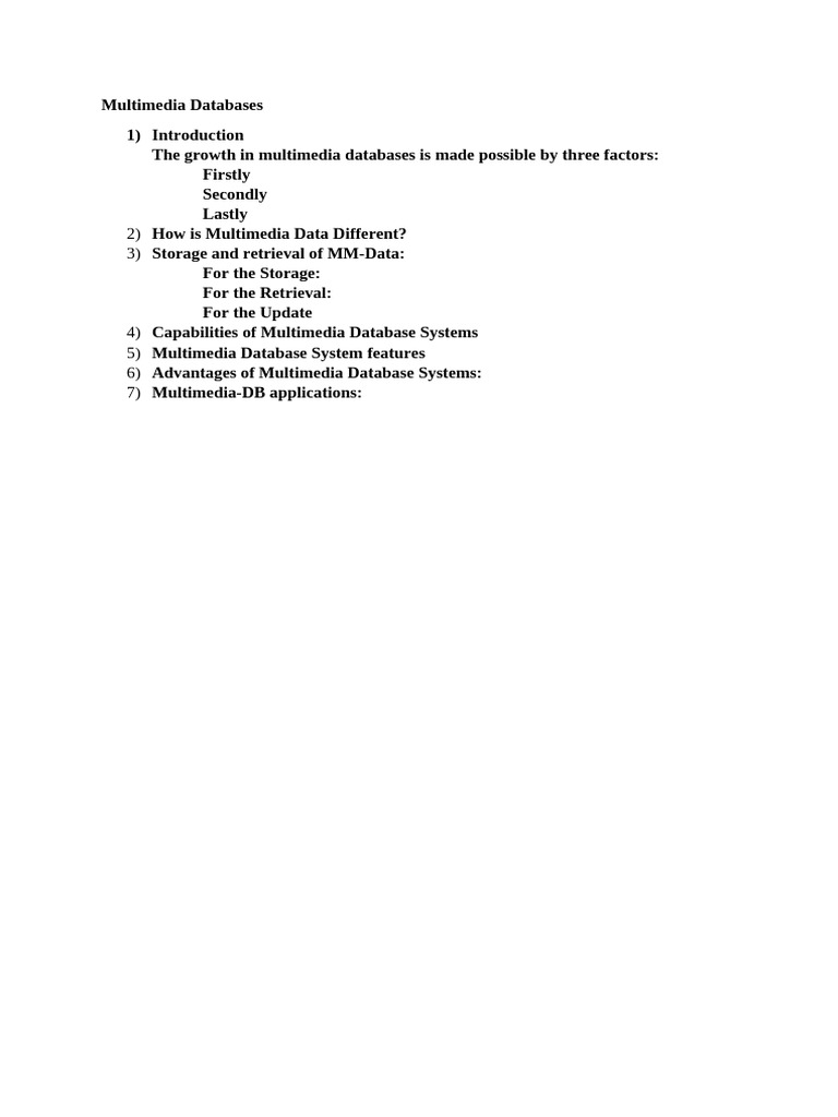 Multimedia Databases Contents | PDF Multimedia Databases Contents | PDF