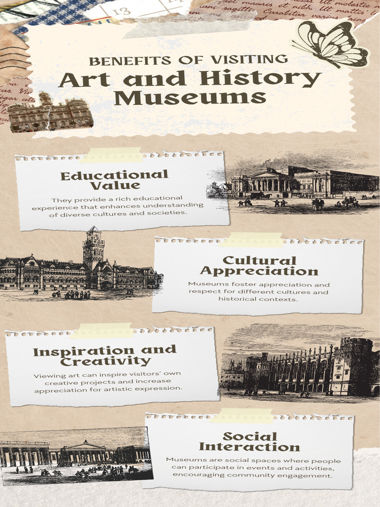 Brown Cream Illustration Vintage Art and History Museum Infographic ...