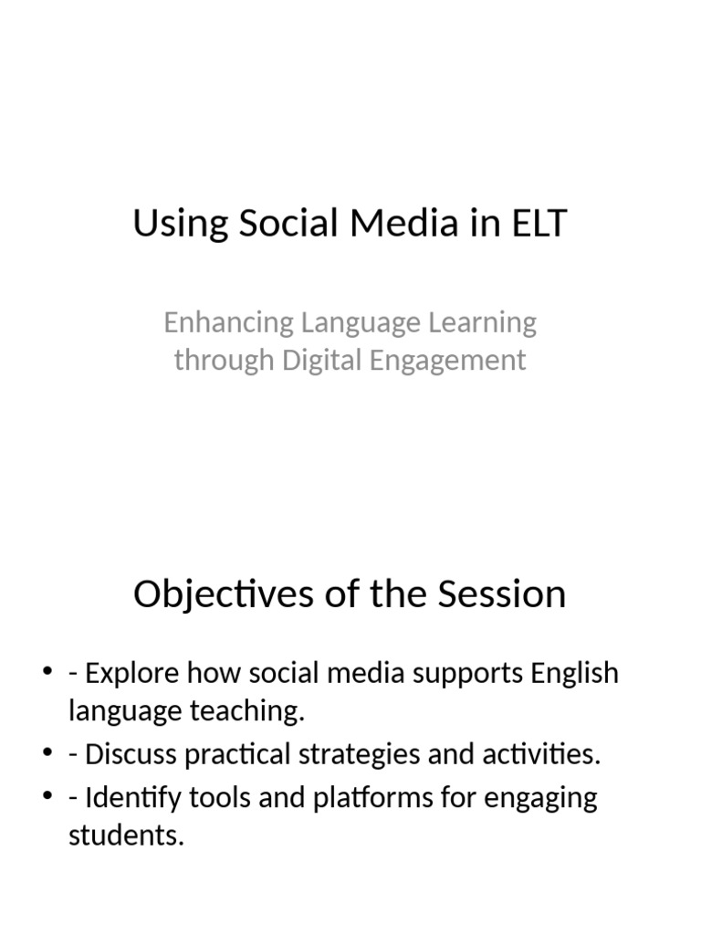 Social Media Strategies for ELT Success | PDF