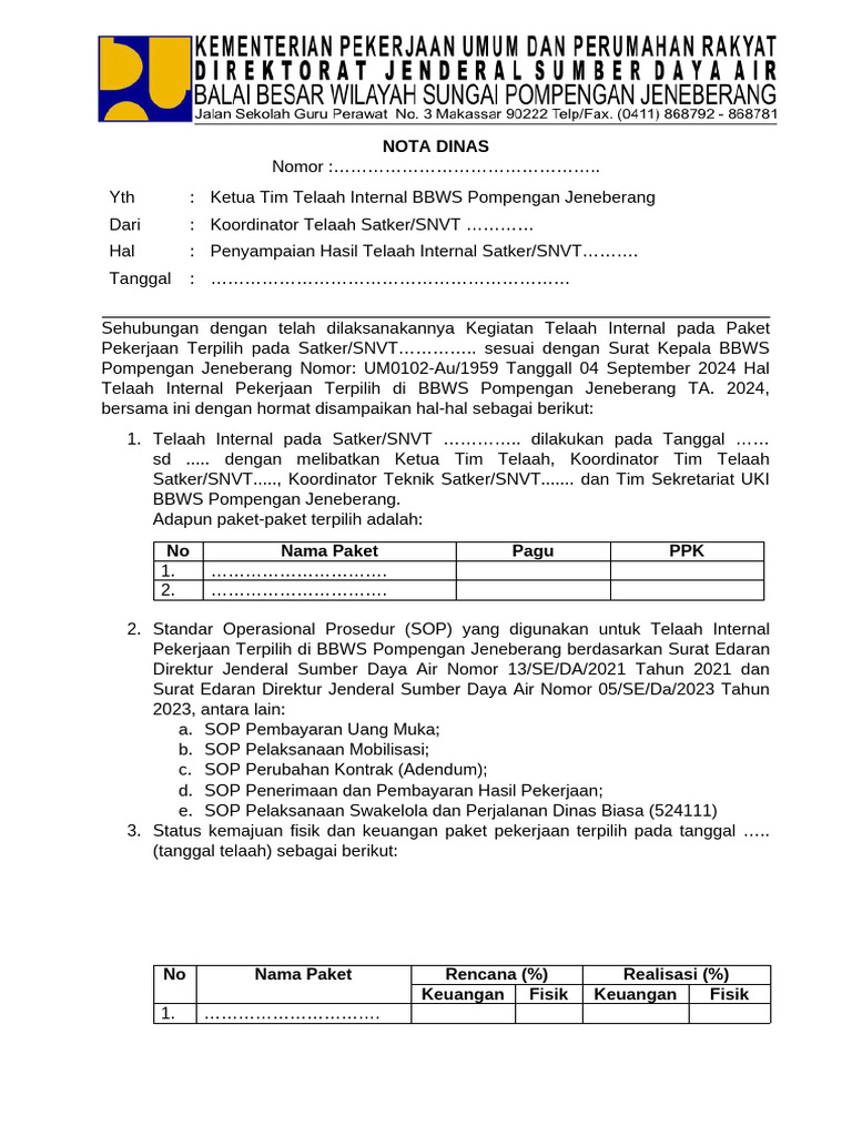 Format Laporan Hasil Telaah | PDF