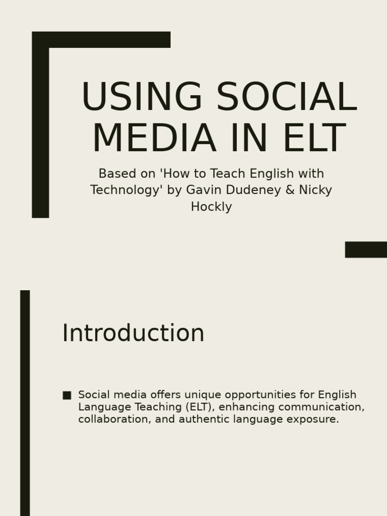 Social Media in ELT | PDF