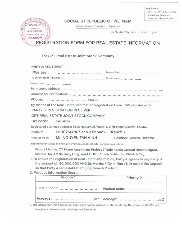 Registration Form of In4 | PDF