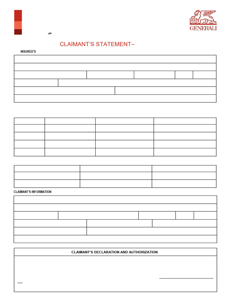 Claimants Statement Death Claim | PDF | Physician | Life Insurance