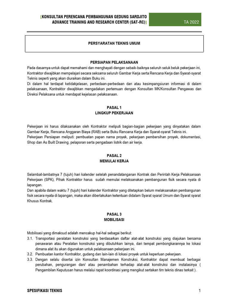 Spesifikasi Teknis ARS | PDF