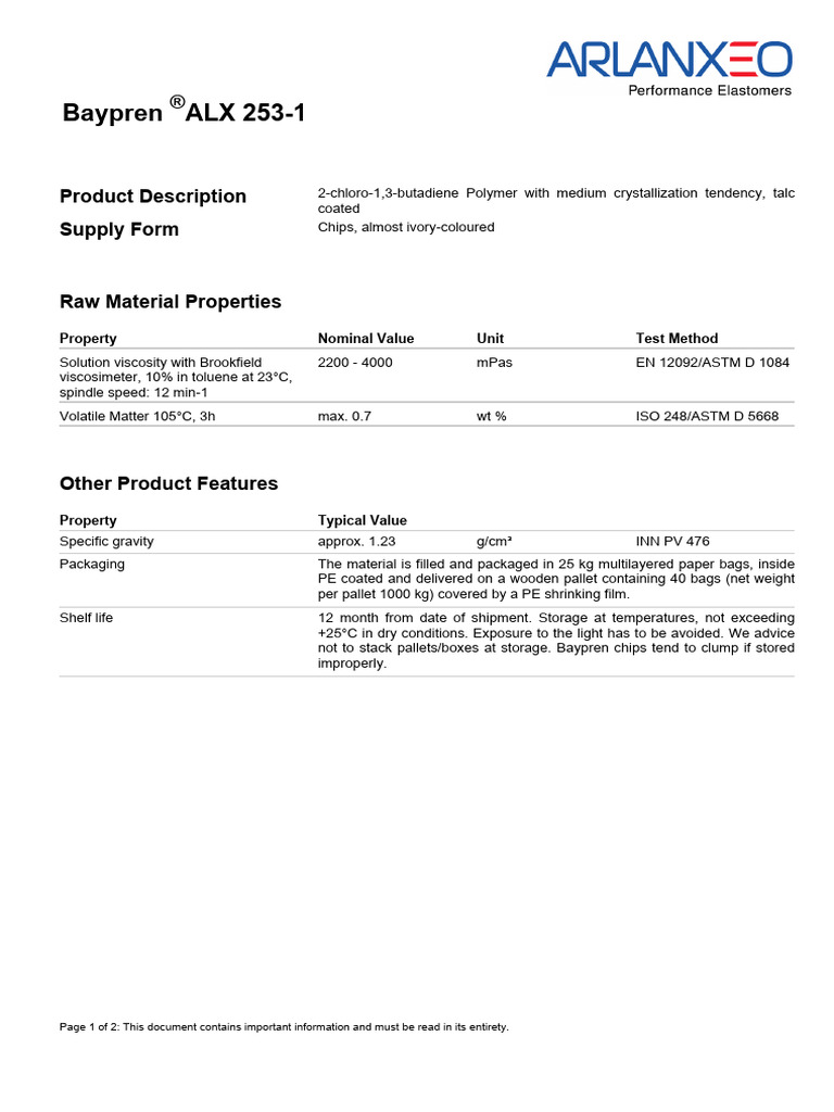 Product Specification Overview | PDF