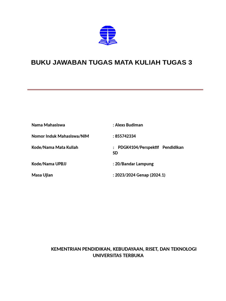 Bjt3-Perspektif Pendidikan - ALEXS BUDIMAN | PDF