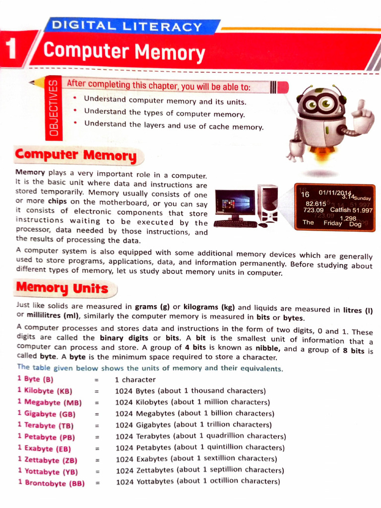 Chapter 1 Digital Literacy | PDF | Computer Data Storage | Random ...