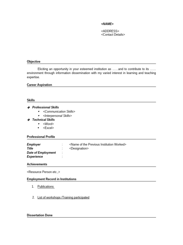 Simple Resume Template PDF | PDF