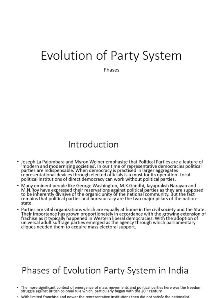 Phases of India's Party System Evolution | PDF | Bharatiya Janata Party ...