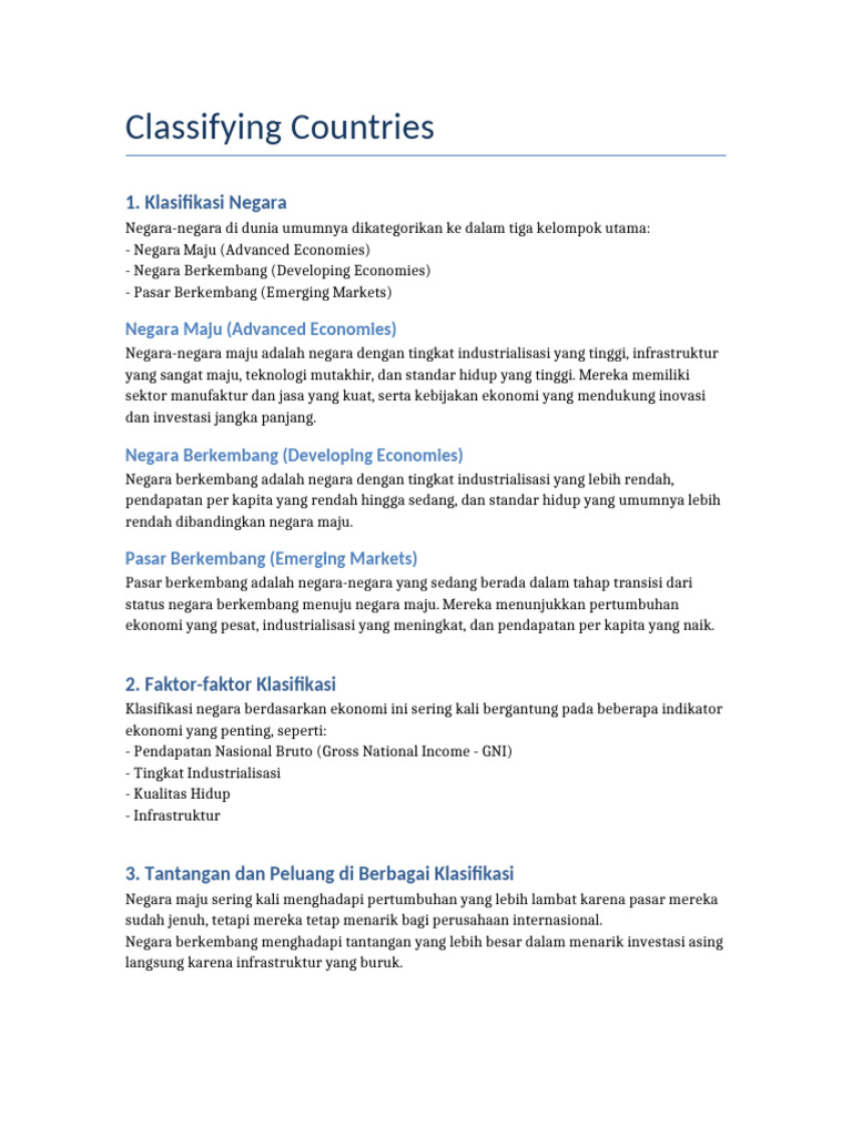 Classifying Countries | PDF