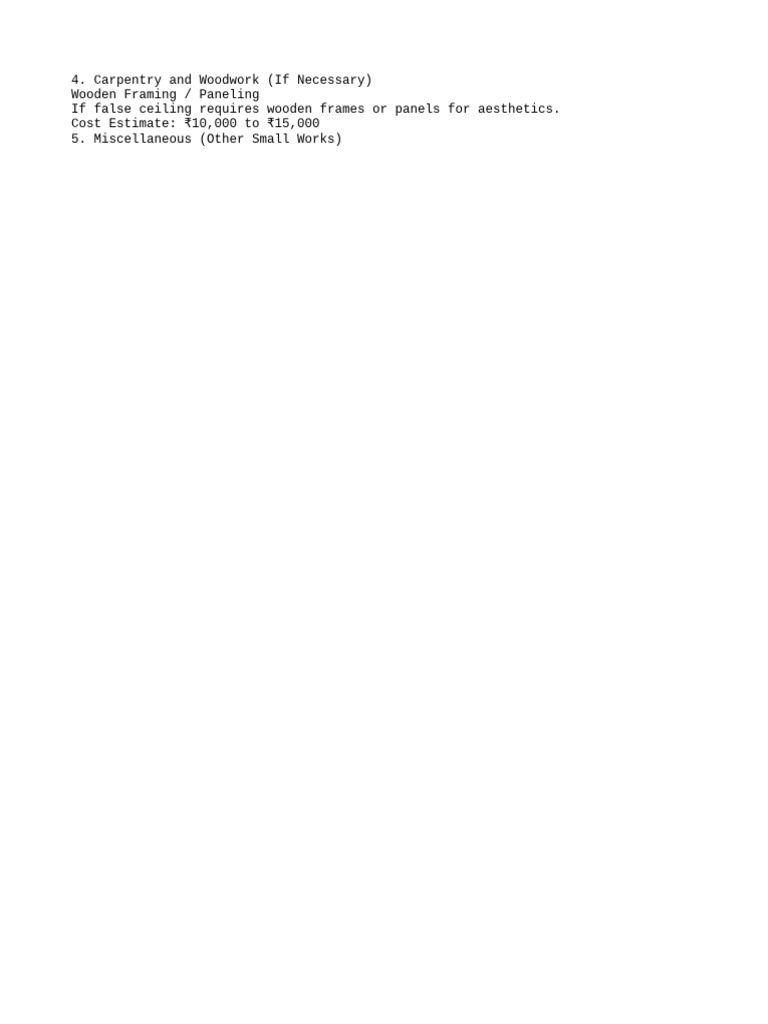 Carpentry Cost Estimate for Framing | PDF