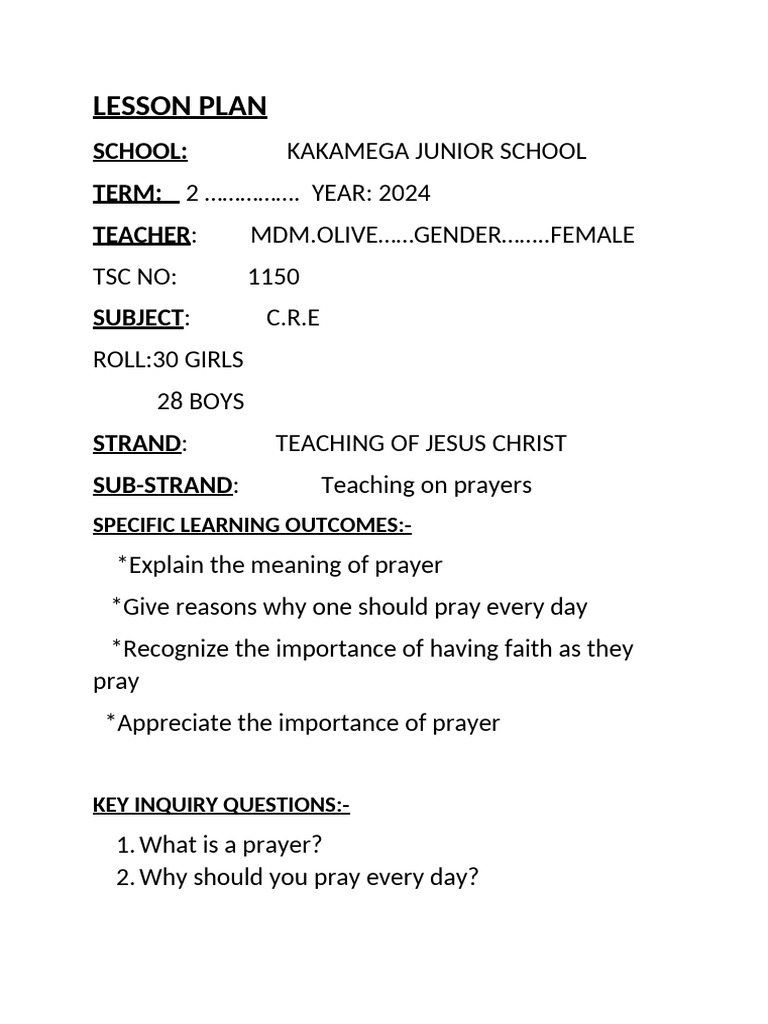 Lesson Plan Olive Olesi | PDF