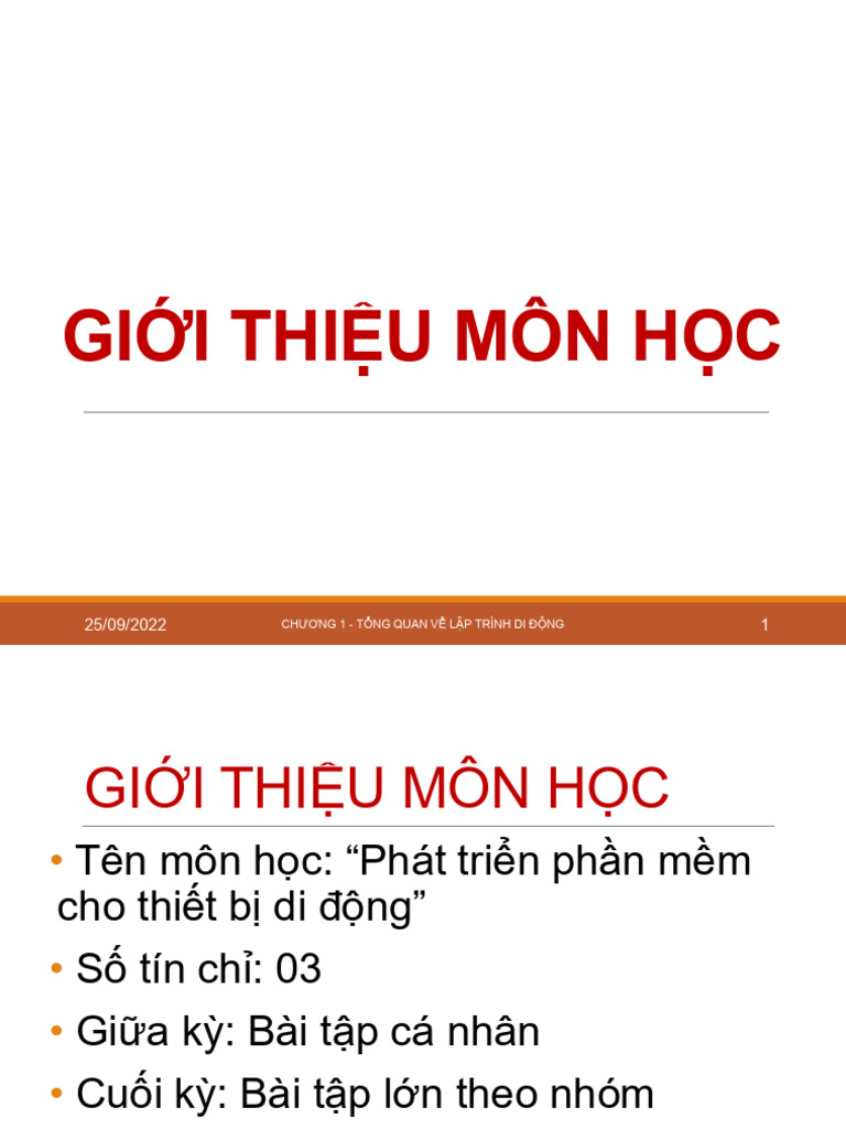 Gioi thieu mon hoc | PDF