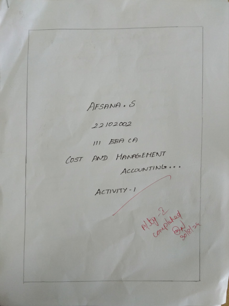 Acc Activity 1 | PDF