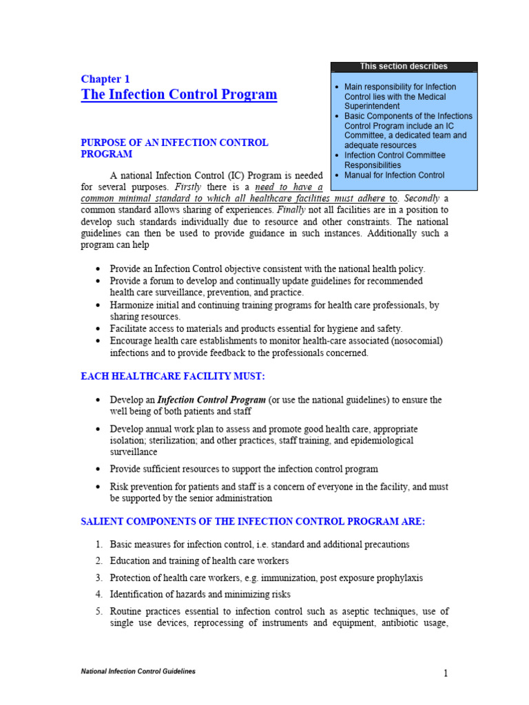Pakistan National Infection Control Guidelines-Part-2 | PDF ...