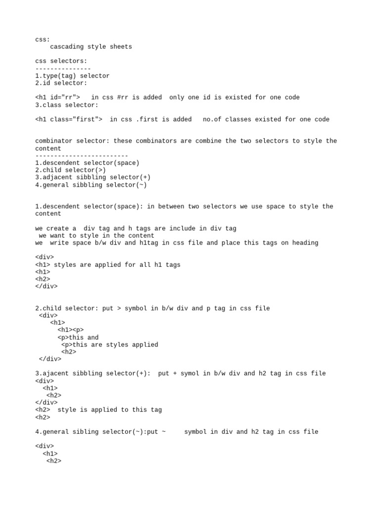 CSS notes | PDF | Color | Graphic Design CSS notes | PDF | Color | Graphic Design