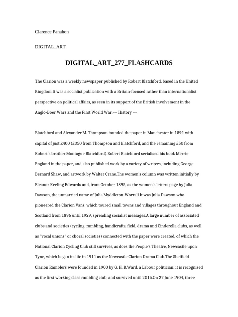 Digital Art 277 Flashcards | PDF | Newspapers