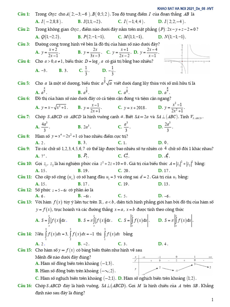 Hdg Khao Sat de 08.1 Hvt | PDF