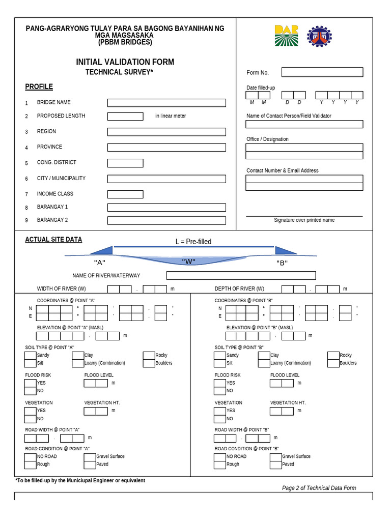 Initial Validation Forms_PBBM Bridges | PDF | Road
